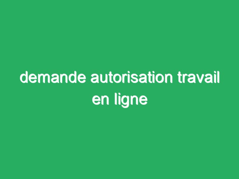 demande autorisation travail en ligne